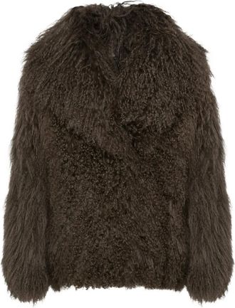 Yves Salomon Jacke aus Lammshearling - Braun