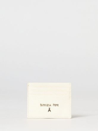Patrizia Pepe Porte-cartes plat en cuir grain&eacute; avec sept fentes et logo
