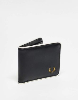 Fred Perry Klassische Brieftasche in Schwarz und Ecru