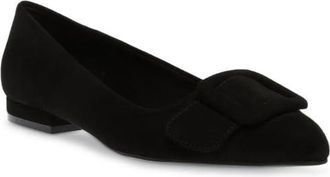 Anne Klein Ballerines plates Kalea pour femme, daim noir, pointure 38, Daim noir, 38 EU