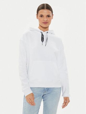 Tommy Jeans Sweatshirt Logo Drawcord DW0DW17794 Weiß Boxy Fit