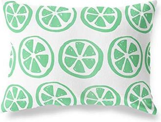 Bonamaison Le Jardin du Lin Kissenbezug Zierkissenbezug Petrol Grün-Weiß Kissenbezug, Für Bett, Auto, Sofa, Haus, Wohnzimmer, Schlafzimmer, Dekoration, 45x60 Cm 