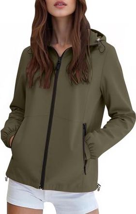 Generic Vestes pour femmes 2026 Veste coupe-vent tendance pour femme, Vert, XXL