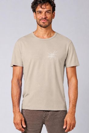 Hempage Hempage Herren vegan T-Shirt Timeless Printed Thistle Beige