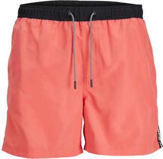 Jack & Jones Herren JPSTFIJI JJSWIM Black Tape LY SN Badeshorts 12253129,Hot Coral,XL