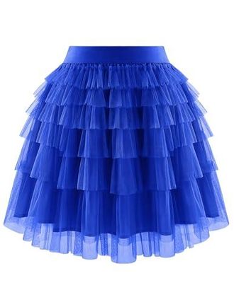 Bbonlinedress Jupe tutu en tulle - Jupon de cosplay - Jupe courte - Jupe de danse - Costume de ballet - Carnaval, bleu marine, XL