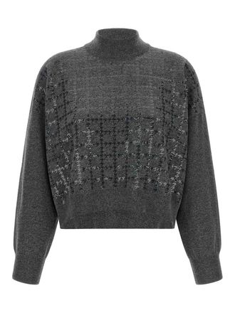 Brunello Cucinelli Rundhalspullover - Grau