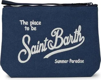 MC2 Saint Barth Womens Clutch Bag Aline Blue Cotton