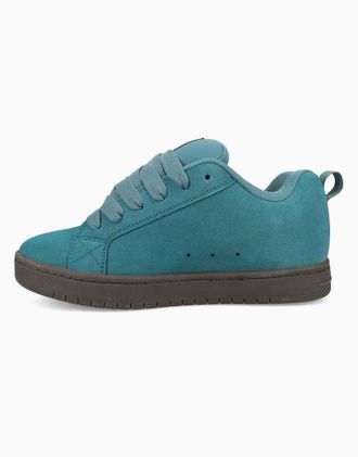DC Court Graffik - Baskets en cuir - Bleu sarcelle/gomme-Vert