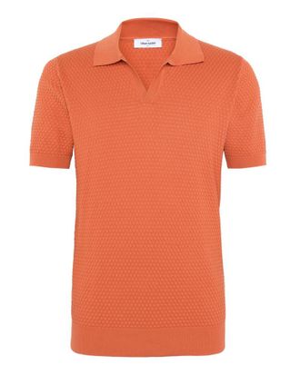Gran Sasso Feinstrick-Poloshirt in Wabenstruktur mit Variokragen in
