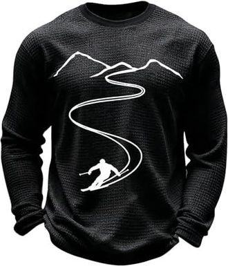 Generic T-shirt &agrave; manches longues pour homme - Imprim&eacute; amour - L&eacute;ger et respirant - Col rond - Manches longues - Confortable et doux au toucher, Noir, XXL