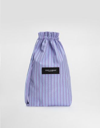 Dolce & Gabbana Striped Poplin And Leather Crossbody Bag - Mann Shopper Multicolor Onesize