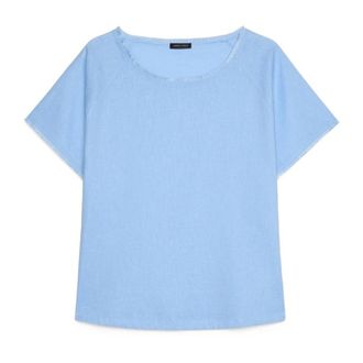 Fiorella Rubino T-Shirt aus Leinenmischung - - Blouses & Shirts - Damen - Blau - XL
