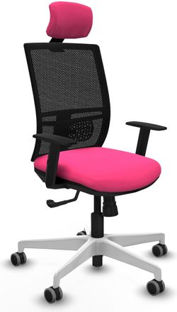 Piqueras y Crespo Computerstuhl Rosa Yunquera mit 1D-Armen, h&ouml;henverstellbare Lendenwirbelst&uuml;tze und h&ouml;henverstellbares Kopfteil, ausgestattet mit 4 Positionen, Schwarz