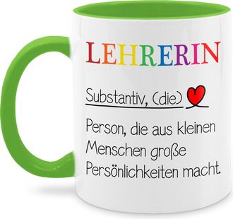 Shirtracer Tasse Tassen 325ml - Dankeschön Geschenk Lehrerin Definition | Abschiedsgeschenk Lehrerinnen Abschied Geschenke Lehrerinnen - 325 ml - Hellgrün - lehr