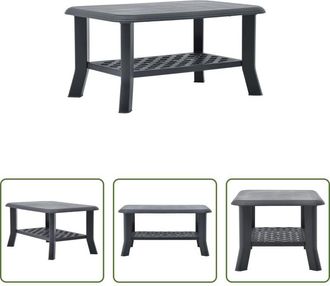 vidaXL vidaXL Kunststofftisch - Couchtisch Anthrazit 90x60x46 cm Kunststoff