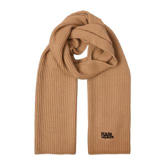 Karl Lagerfeld unisex, Accessoires, Brun, Taille: ONE Size &Eacute;charpe en maille c&ocirc;tel&eacute;e