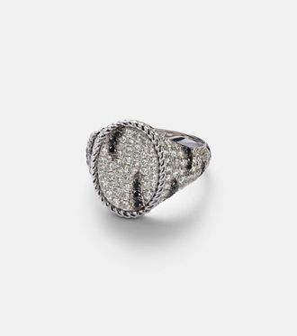 Yvonne Léon Yvonne Léon Bague dauriculaire Zèbre en or blanc 18 ct et diamants