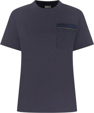 Brunello Cucinelli T-shirt - Femme - Tops - Bleu - Taille: 38 FR