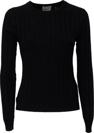 Allude Strickpullover mit Rundhalsausschnitt - - Knitwear - Damen - Schwarzk - S
