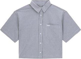 Guess Chemise manches courtes &agrave; carreaux en coton m&eacute;lang&eacute;