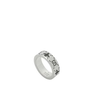 Gucci Silberner Bienen-Gravur-Ring - - Accessories - Damen - Grau - 64 MM