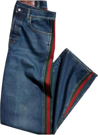 Gucci Web-stripe Straight-leg Jeans