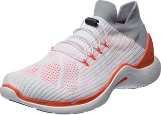 UYN Homme City Running Sneaker, White/Orange, 40 EU