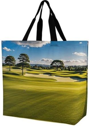 Generic Terrain De Golf Et Arbre Sac Fourre Tout Pliable Tote Bag L&eacute;ger Sac Cabas Pour Shopping Gym Quotidienne