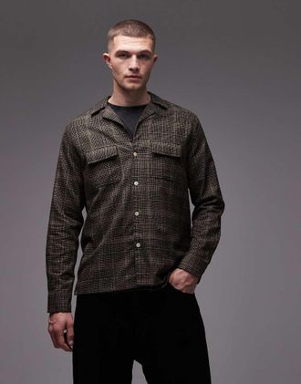 AllSaints Saru - Chemise &agrave; carreaux - Marron-Noir