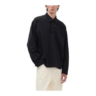 Norse Projects Isefjord Compact Cotton LS Polo - - Tops - Herren - Schwarzk - L
