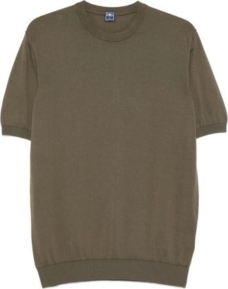 Fedeli Homme, Tops, Vert, Taille: 2XL Ribbed-Hem Crew Neck T-Shirt