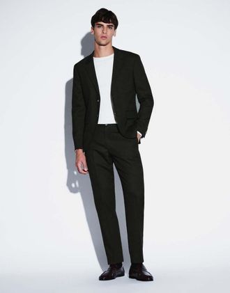 Jack & Jones pantalon de costume coupe super slim en vert fonc&eacute;