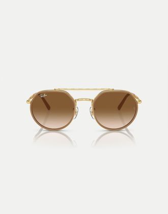 Ray-Ban RB3765 - Lunettes de soleil irrégulières à verres marron - Doré arista