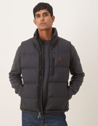 Polo Ralph Lauren Gorham - Doudoune sans manches en duvet avec logo embl&eacute;matique - Noir