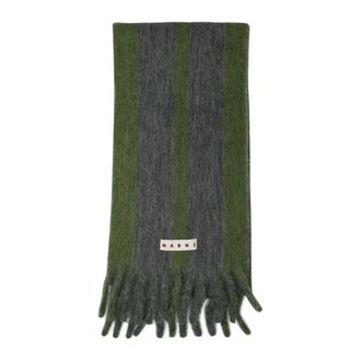 Marni Femme, Accessoires, Multicolore, Taille: ONE Size Écharpe de Laine Grise de Luxe