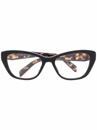 Prada lunettes de vue à monture papillon - Marron