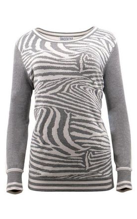 Passioni Strickpullover im Jacquard-Zebraprint