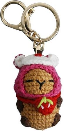 Generic porte-cl&eacute;s Capybara - Pendentif animal de dessin anim&eacute;, porte-cl&eacute;s tricot&eacute; &agrave; la main | Accessoire ludique pour sacs &agrave; dos, cl&eacute;s de voiture, d&eacute;coration