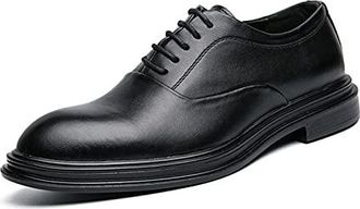 Generic Chaussures habill&eacute;es for Hommes, &agrave; Lacets, Bout Rond Poli, en Similicuir antid&eacute;rapant, Talon Bloc, id&eacute;ales for Les Mariages.(Noir,38 EU)