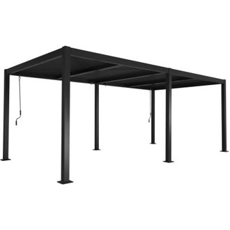 Sweeek Pergola bioclimatique noir. aluminium et acier. 3x6m. lames orientables