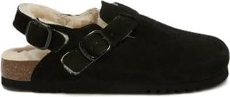 Scholl Sandales femme en daim et int&eacute;rieur en fourrure Fae Backstrap SL.F324181004 8004373619328-41, Noir, 37 EU