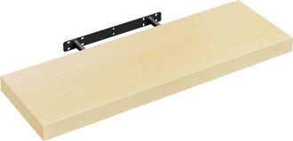 Woltu Wandregal Wandboard Bücherregal Regale für Deko Wandablagen aus MDF Holz,Hängeregal Gelb Eiche, 70x22.9x3.8 cm RG9369kei