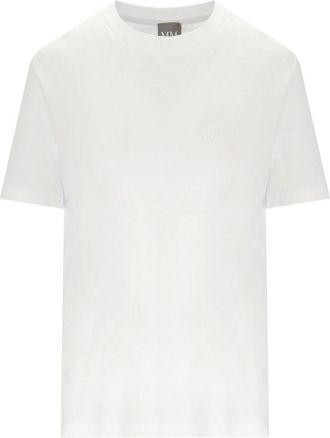 Max Mara Femme, Tops, Blanc, Taille: 42 FR T-shirt Gattoni avec logo MM