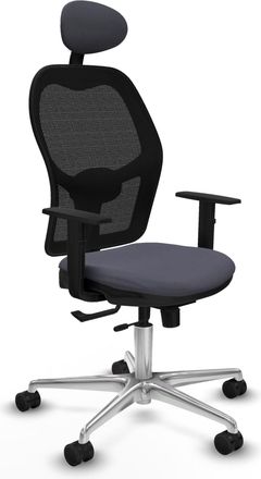 Piqueras y Crespo Schreibtischstuhl mit 1D-Armen, h&ouml;henverstellbarer Lendenwirbelst&uuml;tze und festem Kopfteil, ausgestattet mit Syncro/Traslack und injiziertem Schaumstof