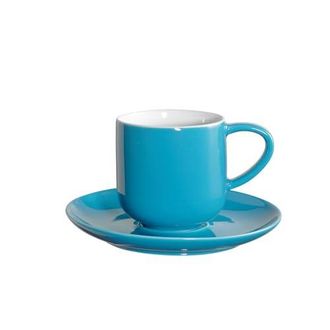 ASA 19000381 Coppa Espressotassen, 4 Einheiten, Keramik, 5,80 x 5,80 x 5,60 cm, t&uuml;rkis/wei&szlig;