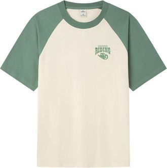 Springfield Herren Bronco Riding Ranglan Ss Graphic T-Shirt. 100% Bci Cotton Baumwolle, gr&uuml;n, XL