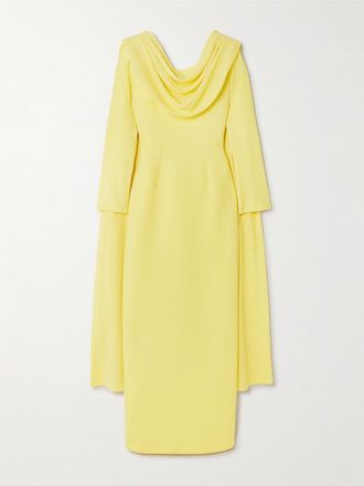 Emilia Wickstead Robe Du Soir En Cr&ecirc;pe De Laine &Agrave; Drap&eacute;s Zaira - Jaune