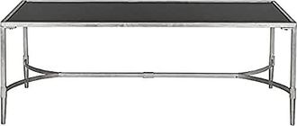 Safavieh Modern Accent Table with Iron Legs, in Silver and Black, 66 X 127 X 45.72