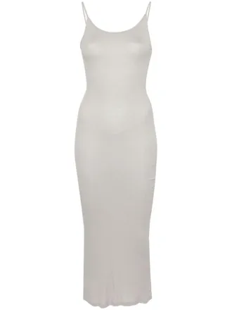 Majestic Filatures robe longue &agrave; design nervur&eacute; - Gris